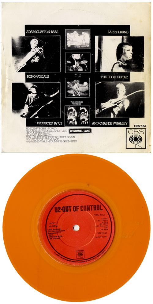 U2 Three EP - Orange Vinyl - EX Irish 7" vinyl single (7 inch record ...