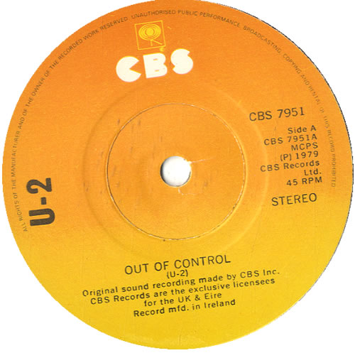 U2 Three EP: Out Of Control Irish 7" vinyl single (7 inch record / 45 ...