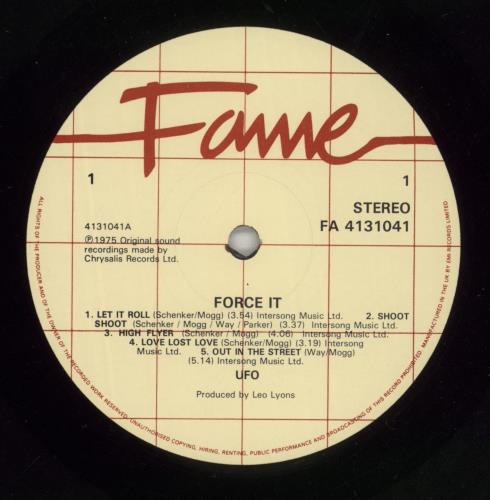 UFO Force It UK vinyl LP album (LP record) (758120)