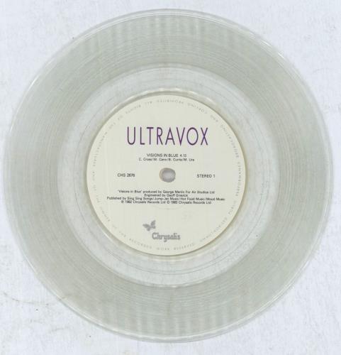 Ultravox Visions In Blue - Clear Vinyl UK 7" vinyl single (7 inch ...