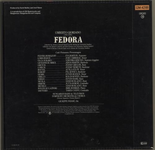 Umberto Giordano Fedora Dutch Vinyl Box Set (688931)