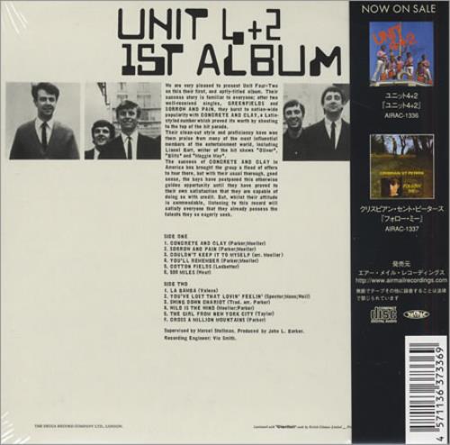Unit Four Plus Two 1st Album Japanese CD album (CDLP) (395075)