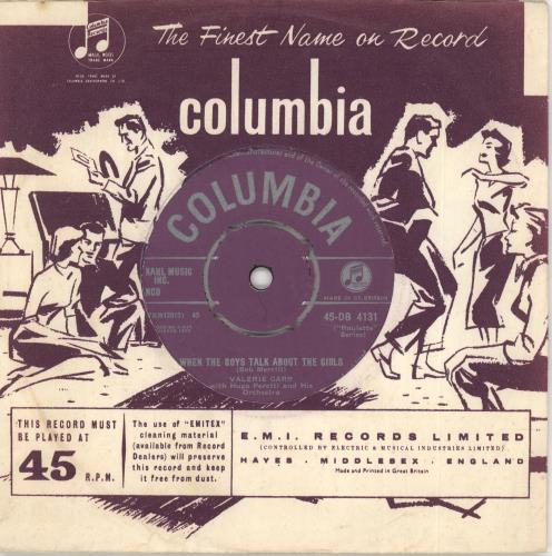 Valerie Carr When The Boys Talk About The Girls UK 7" vinyl single (7 ...