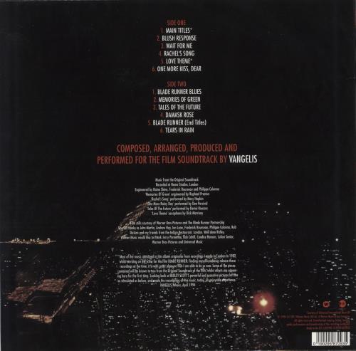 Vangelis Blade Runner - RSD17 UK picture disc LP (vinyl picture disc ...