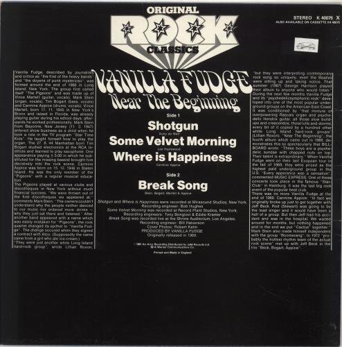 Vanilla Fudge Near The Beginning UK vinyl LP album (LP record) (689844)