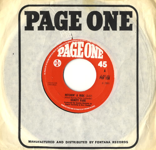 Vanity Fare Hitchin' A Ride UK 7" vinyl single (7 inch record / 45 ...