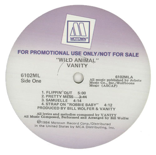 Vanity Wild Animal US Promo vinyl LP album (LP record) (315893)