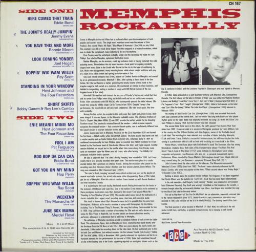 Various-50s/Rock & Roll/Rockabilly Memphis Rockabilly UK vinyl LP album ...