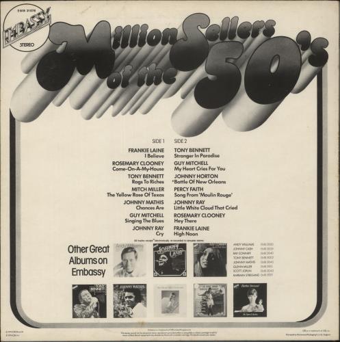 Various 50s Rock And Roll Rockabilly Million Sellers Of The 50s Uk Vinyl