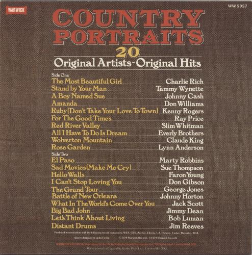 Various-Country Country Portraits UK vinyl LP album (LP record) (692017)