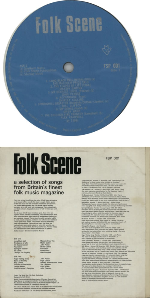 Various-Folk Folk Scene UK vinyl LP album (LP record) (596760)