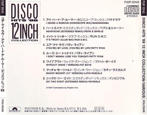 Various-Pop Disco Hits '88 12 Inch Collection Japanese CD album (CDLP ...