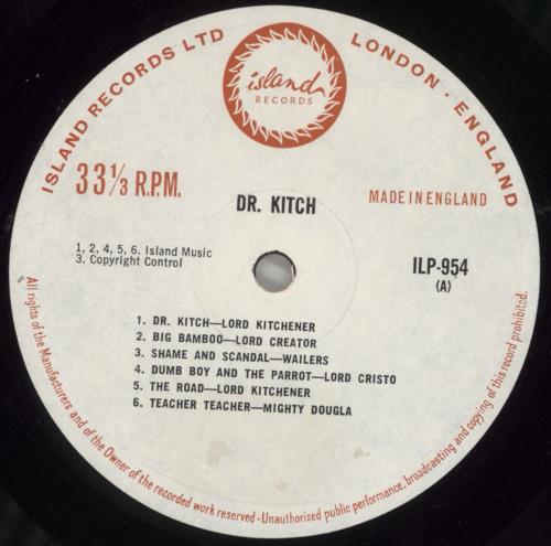 Various-Reggae & Ska Dr. Kitch UK vinyl LP album (LP record) (857604)