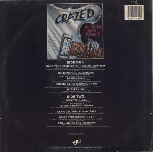 Various-Rock & Metal Crazed - An All Out Metal Assault US vinyl LP ...