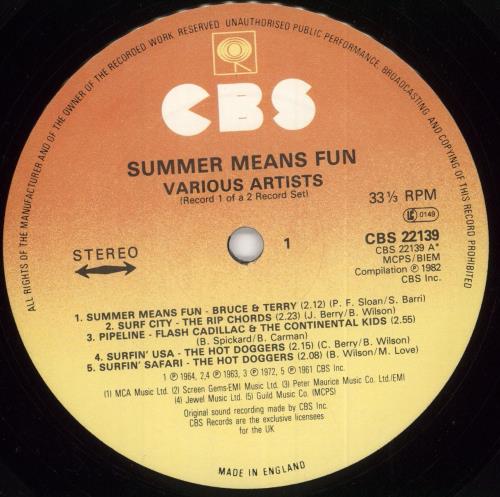 Various-Surf & Instrumental Summer Means Fun UK 2-LP vinyl record set ...