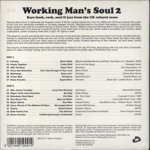 Various Artists Working Man's Soul 2 UK vinyl LP album (LP record) (854571)