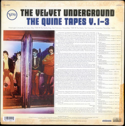 Velvet Underground The Quine Tapes V. 1-3 - Deluxe Edition US Vinyl Box Set (517842)
