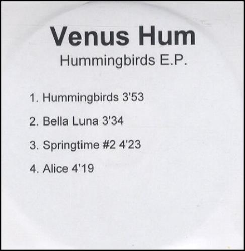 Venus Hum Hummingbirds EP UK Promo CD-R acetate (274429)