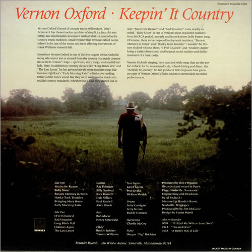 Vernon Oxford Keepin' It Country US vinyl LP album (LP record) (450472)