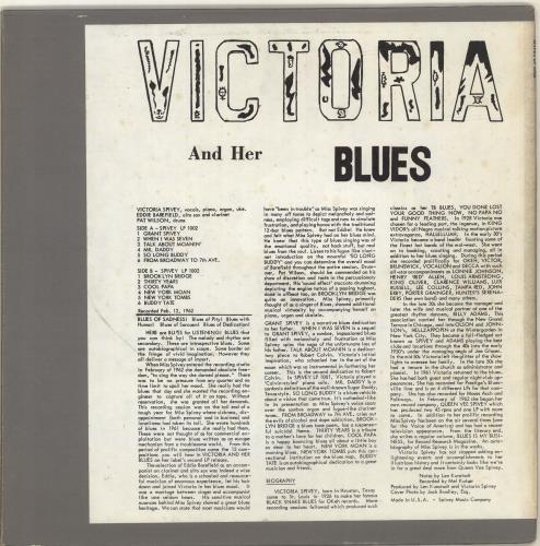 Victoria Spivey Victoria And Her Blues US vinyl LP album (LP record ...