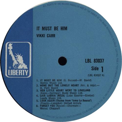 Vikki Carr It Must Be Him UK vinyl LP album (LP record) (418185)
