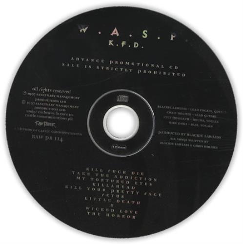 WASP K.F.D. UK Promo CD album (CDLP) (83153)