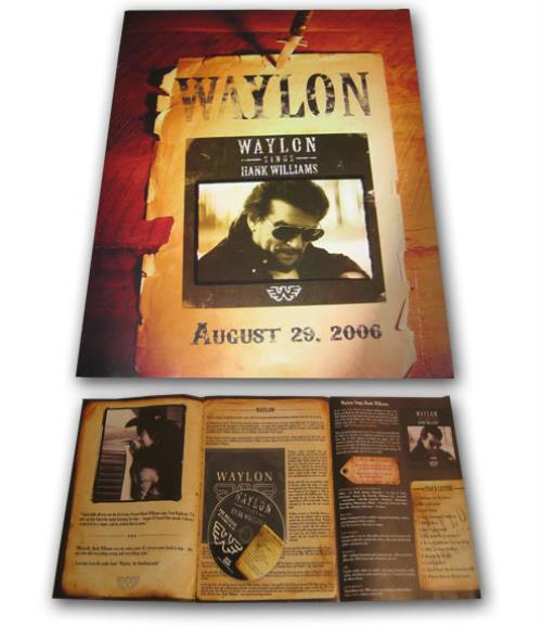 Waylon Jennings Waylon Sings Hank Williams US Promo media press kit ...