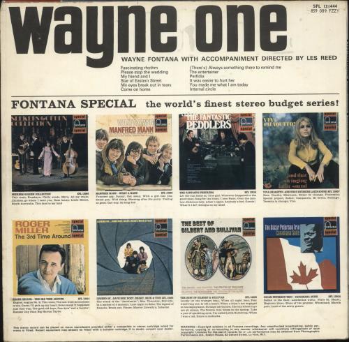 Wayne Fontana Wayne One UK vinyl LP album (LP record) (724689)