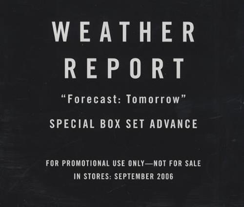 Weather Report Forecast: Tomorrow US Promo 3-CD album set (Triple CD ...