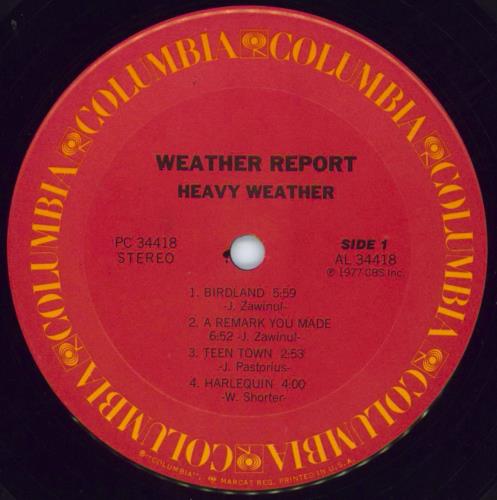 Weather Report Heavy Weather - EX US vinyl LP album (LP record) (808712)