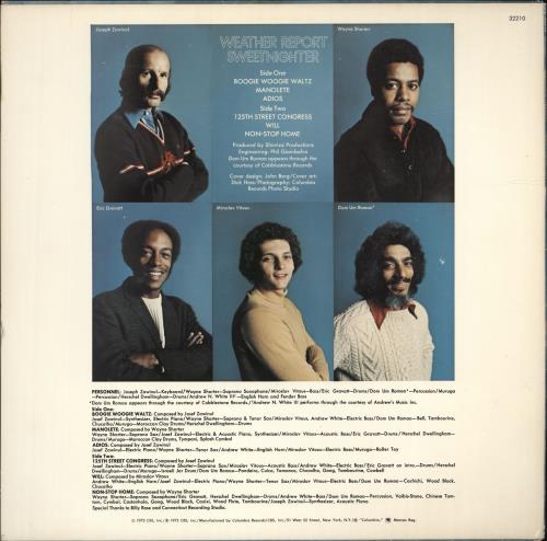 Weather Report Sweetnighter US vinyl LP album (LP record) (700261)
