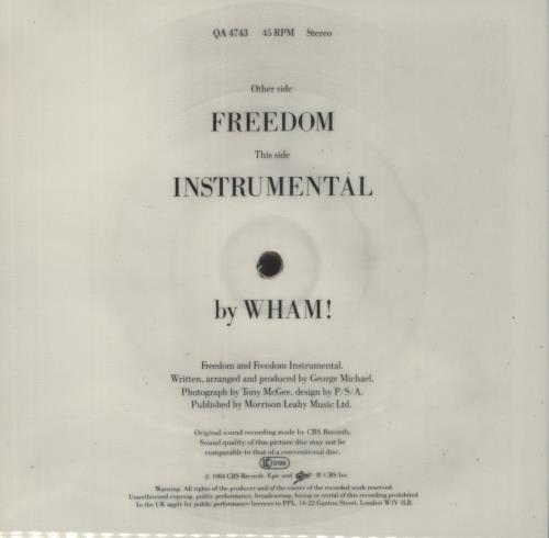 Wham Freedom - Pair UK shaped picture disc (picture disc vinyl record ...