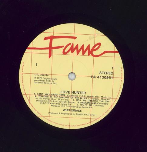 Whitesnake Lovehunter UK vinyl LP album (LP record) (405312)