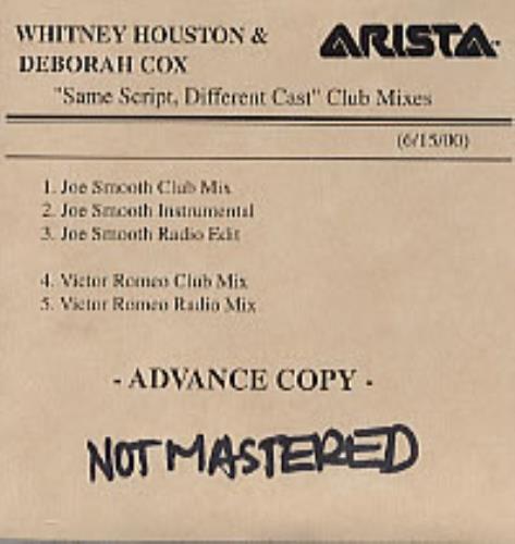 Whitney Houston Same Script Different Cast - Club Mixes US Promo CD-R ...