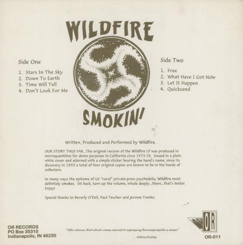 Wildfire (Psych) Smokin' US vinyl LP album (LP record) (760487)