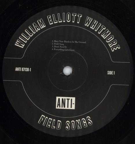 William Elliott Whitmore Field Songs US vinyl LP album (LP record) (802378)
