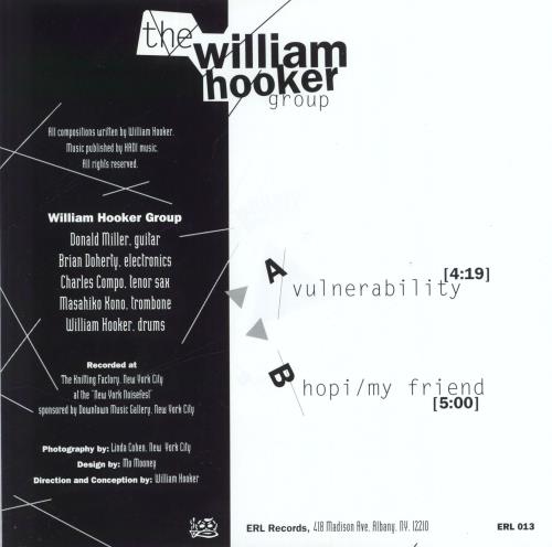 William Hooker Vulnerability US 7" vinyl single (7 inch record / 45) (833770)