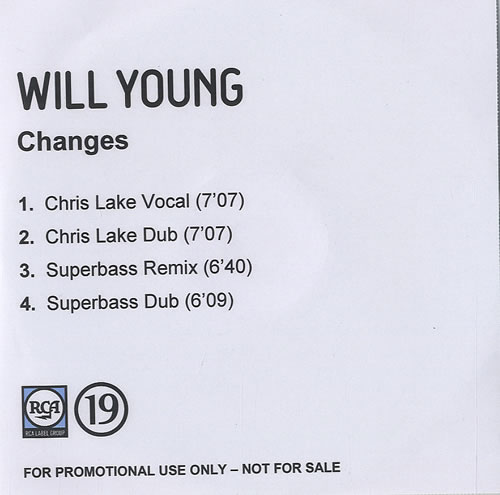 Will Young Changes UK Promo CD-R acetate (448850)