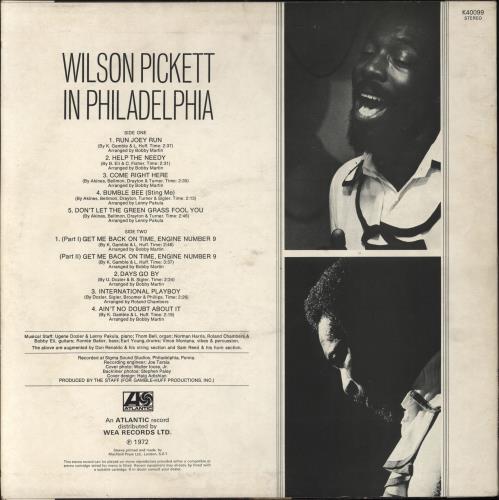 Wilson Pickett In Philadelphia UK vinyl LP album (LP record) (793223)