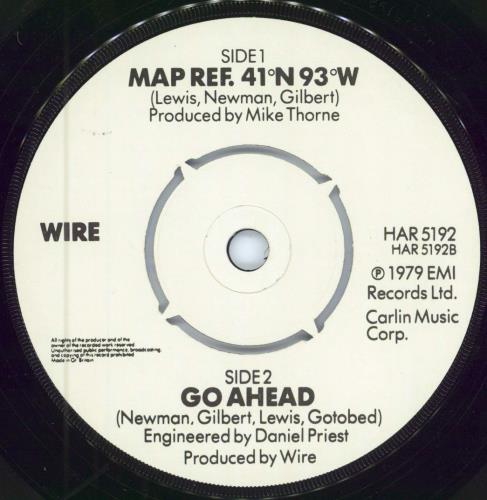 Wire Map Ref. 41°N 93°W - Factory sample UK 7" vinyl single (7 inch ...