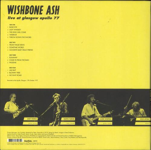Wishbone Ash Live At Glasgow Apollo 77 UK 2-LP vinyl record set (Double ...