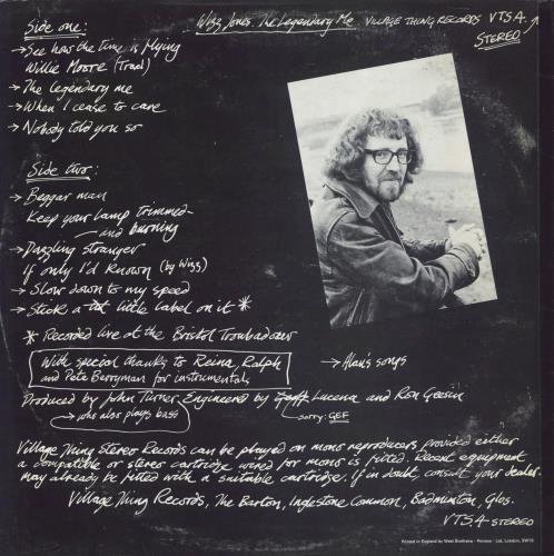 Wizz Jones The Legendary Me UK vinyl LP album (LP record) (802015)