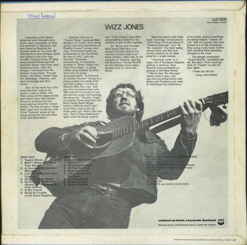 Wizz Jones Wizz Jones UK vinyl LP album (LP record) (796612)