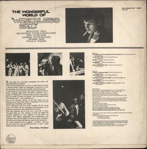 Wreckless Eric The Wonderful World Of Wreckless Eric UK vinyl LP album (LP record) (780676)