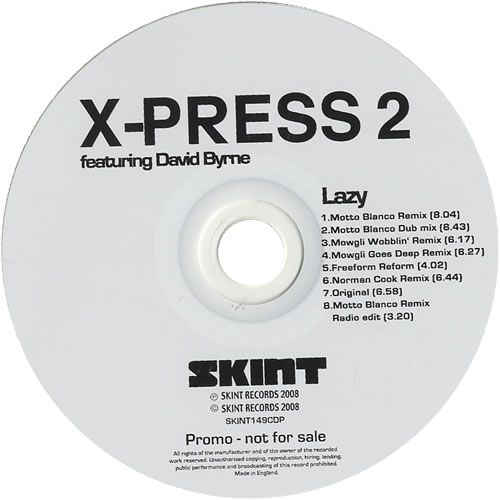 X-Press 2 Lazy UK Promo CD single (CD5 / 5") (460418)