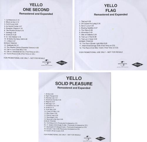 Yello Set Of Six Remastered CD-R's UK CD-R acetate (346741)