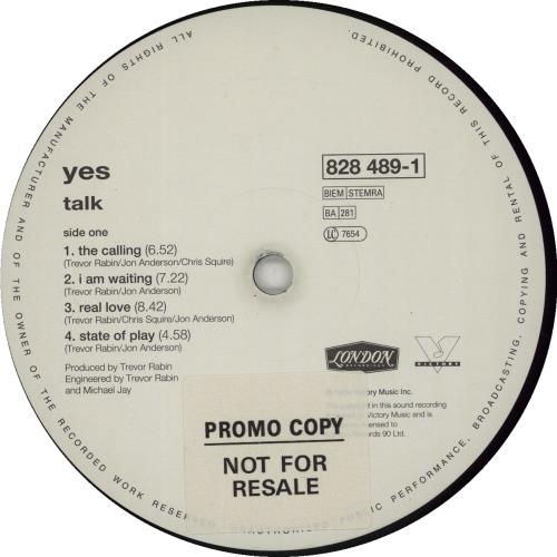 Yes Talk UK vinyl LP album (LP record) (59633)