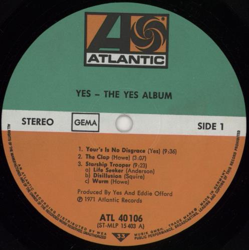 Yes The Yes Album German vinyl LP album (LP record) (765217)