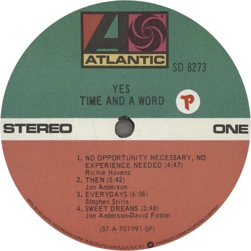 Yes Time And A Word - UK p/s US vinyl LP album (LP record) (746755)
