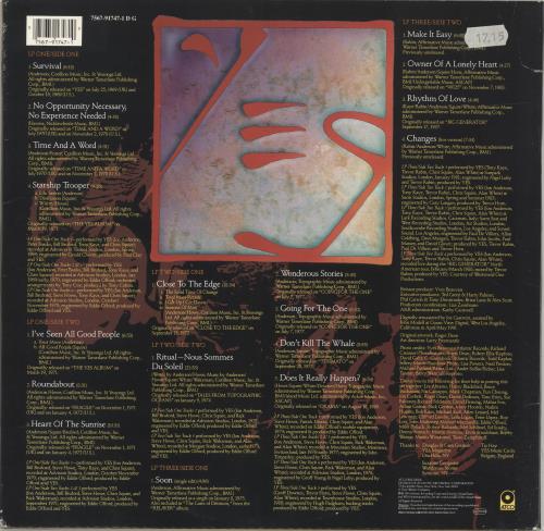 Yes Yesstory German 3-LP vinyl record set (Triple LP Album) (549555)